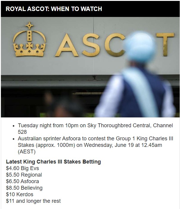 Sydney bookies to 'accept all bets' at Royal Ascot
