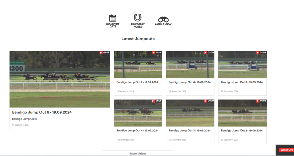 Jumpout Replays | Watch Horses in Training - Racenet
