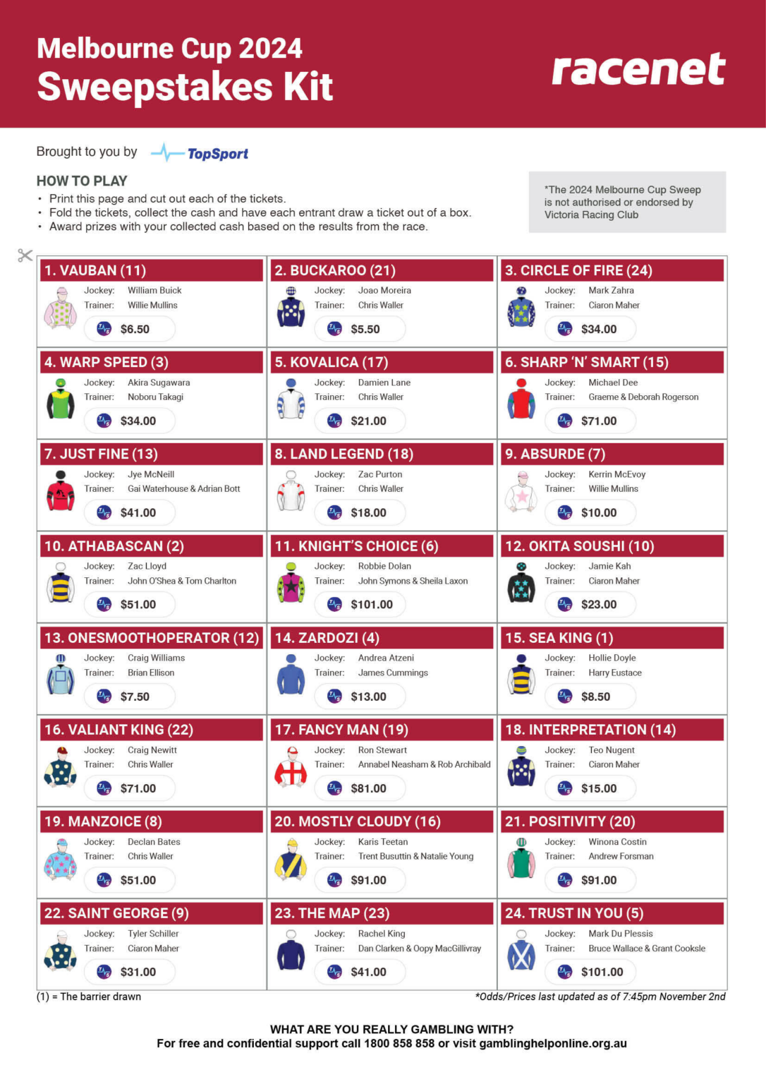 Melbourne Cup Field 2025 | Final Field + Barrier Draw | Racenet